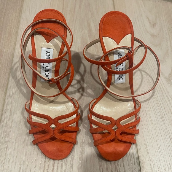 Jimmy Choo | Shoes | Jimmy Choo Mimi 0 Orange Suede 38 Eu 8 Us Strappy ...